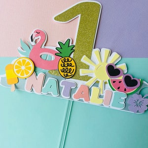 Tropical Birthday Topper - Summer Birthday Topper - Pool Party Cake ...