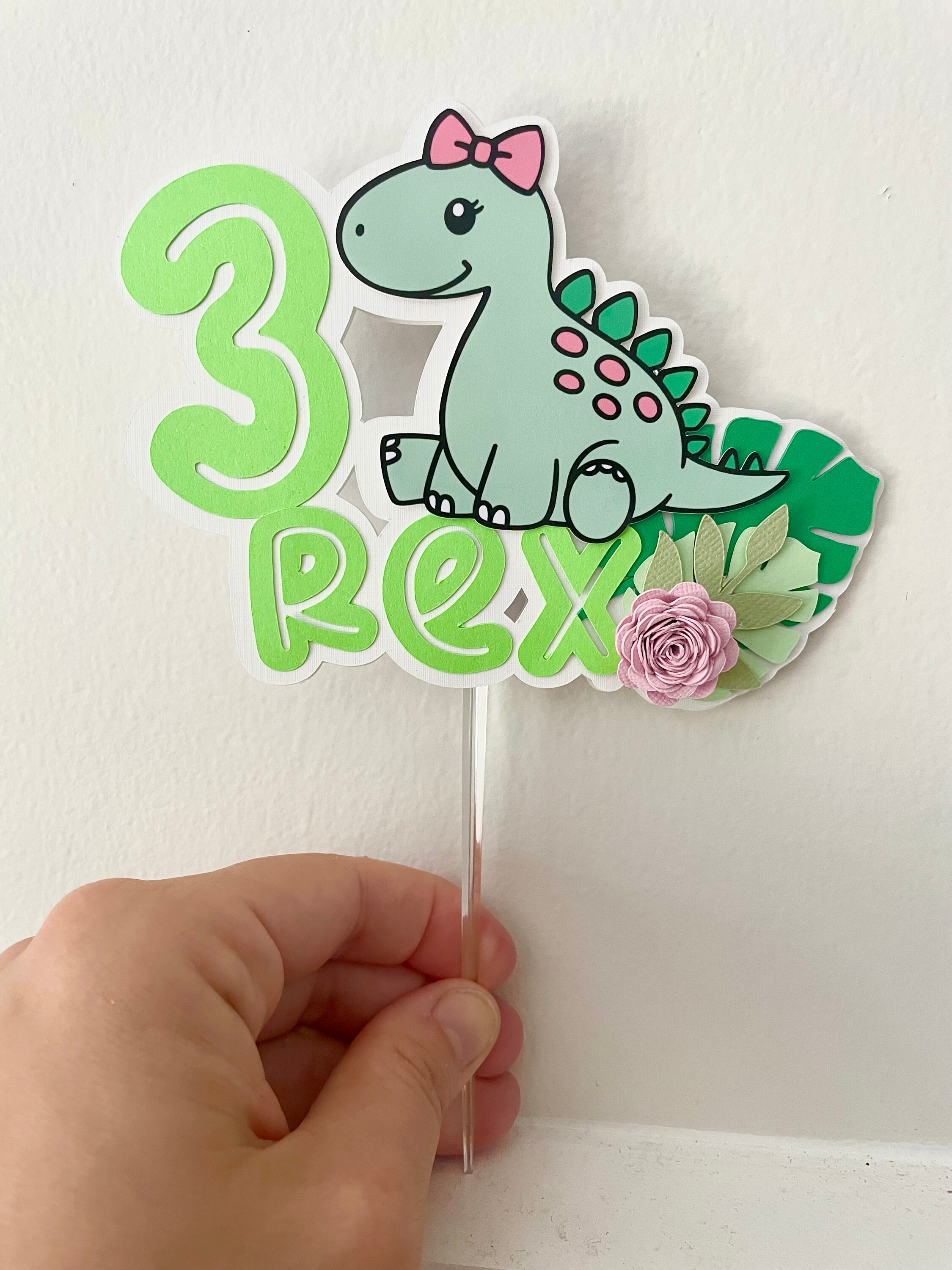 Dinosaur Cake Topper- 3 Rex Cake Topper - Dinosaur Party - 3 Rex Party ...