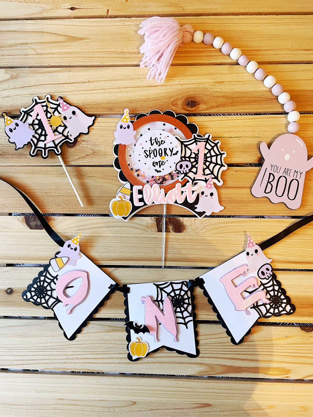 Spooky One Cake Topper - Spooky One Girly Ghost - Halloween Girly Ghost ...