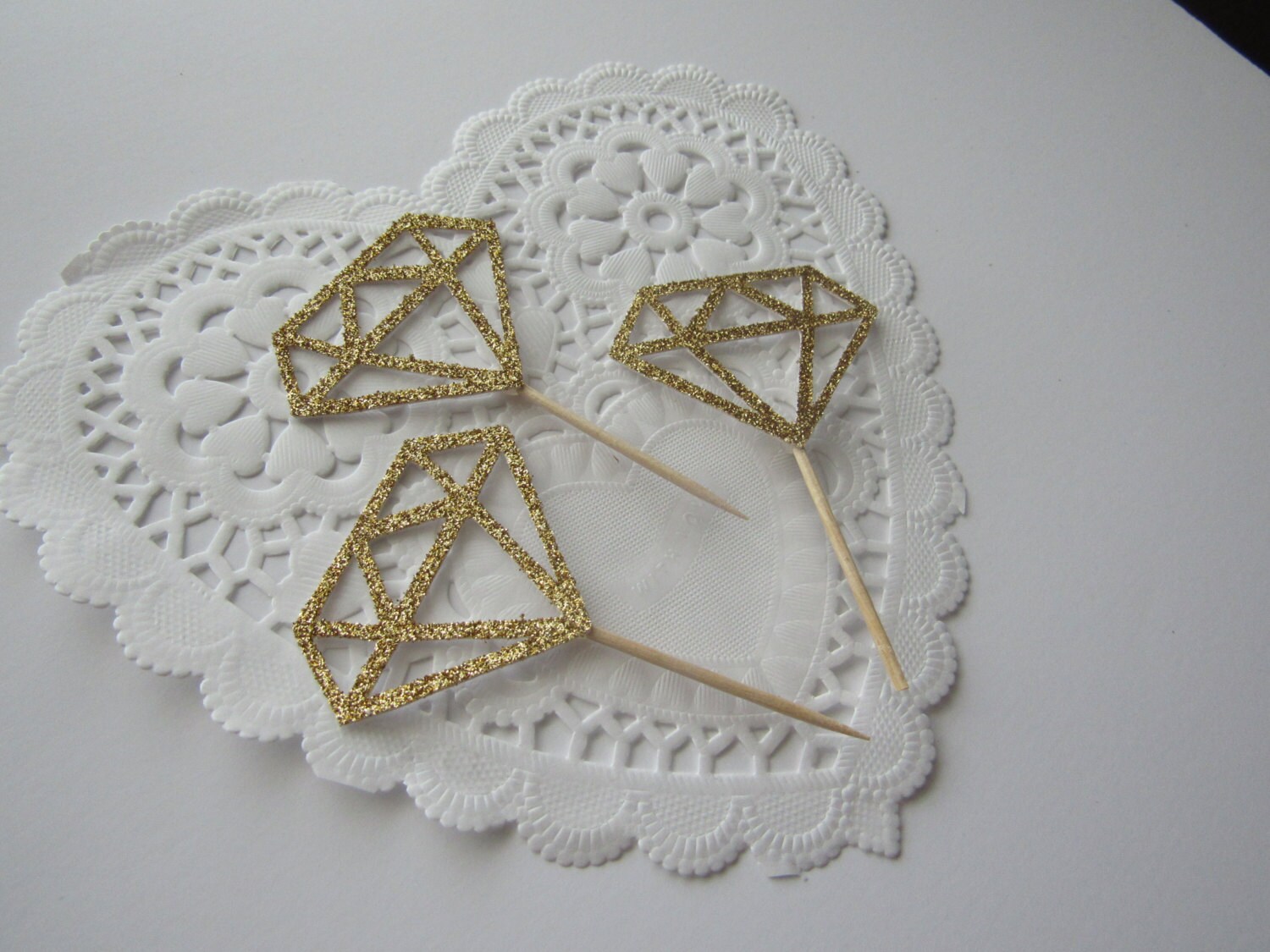 Gold Glitter Diamond Toppers Silver Glitter Diamond Toppers - Etsy