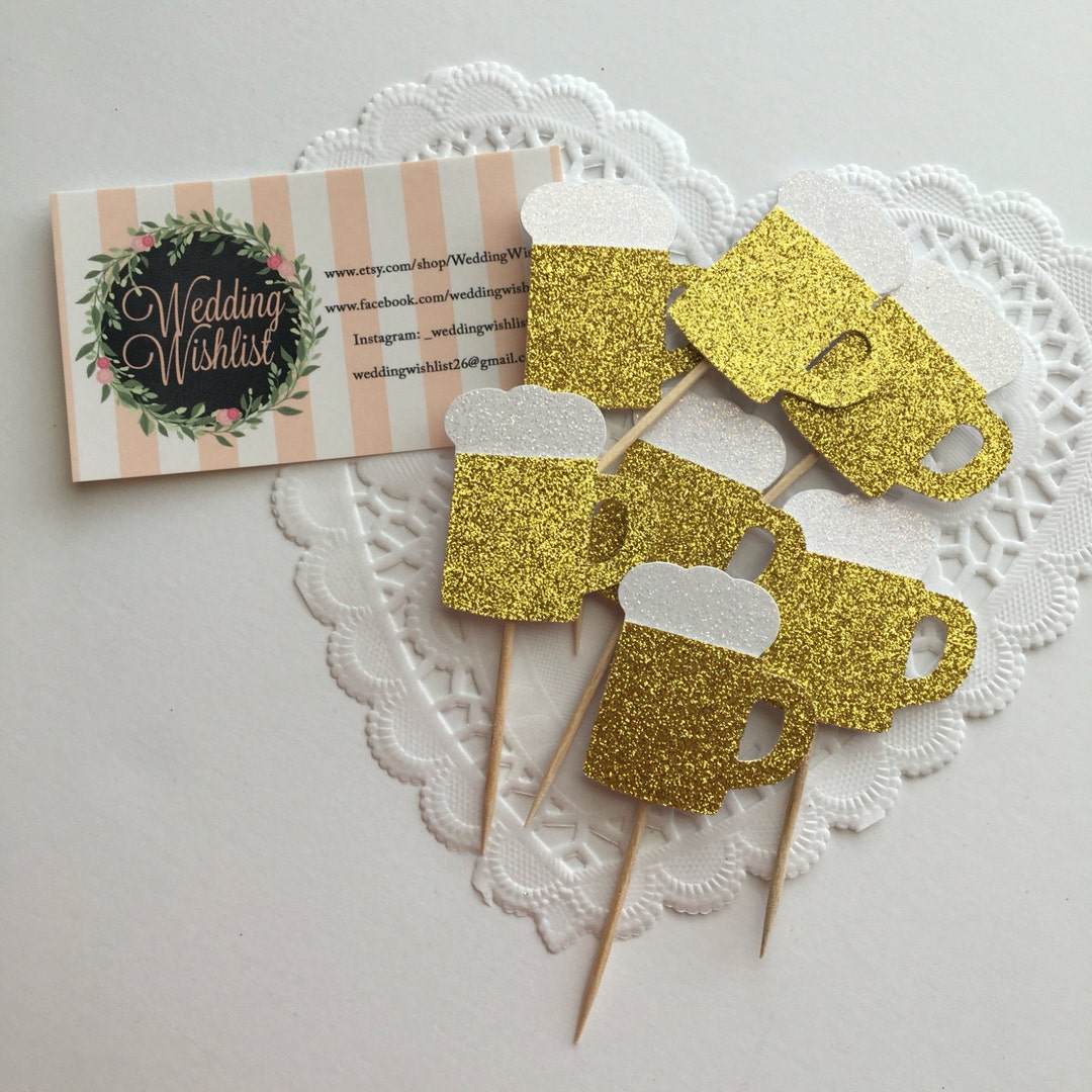 Beer Mug Cupcake Toppers, 21 Birthday Cupcake Toppers, 30th Birthday ...
