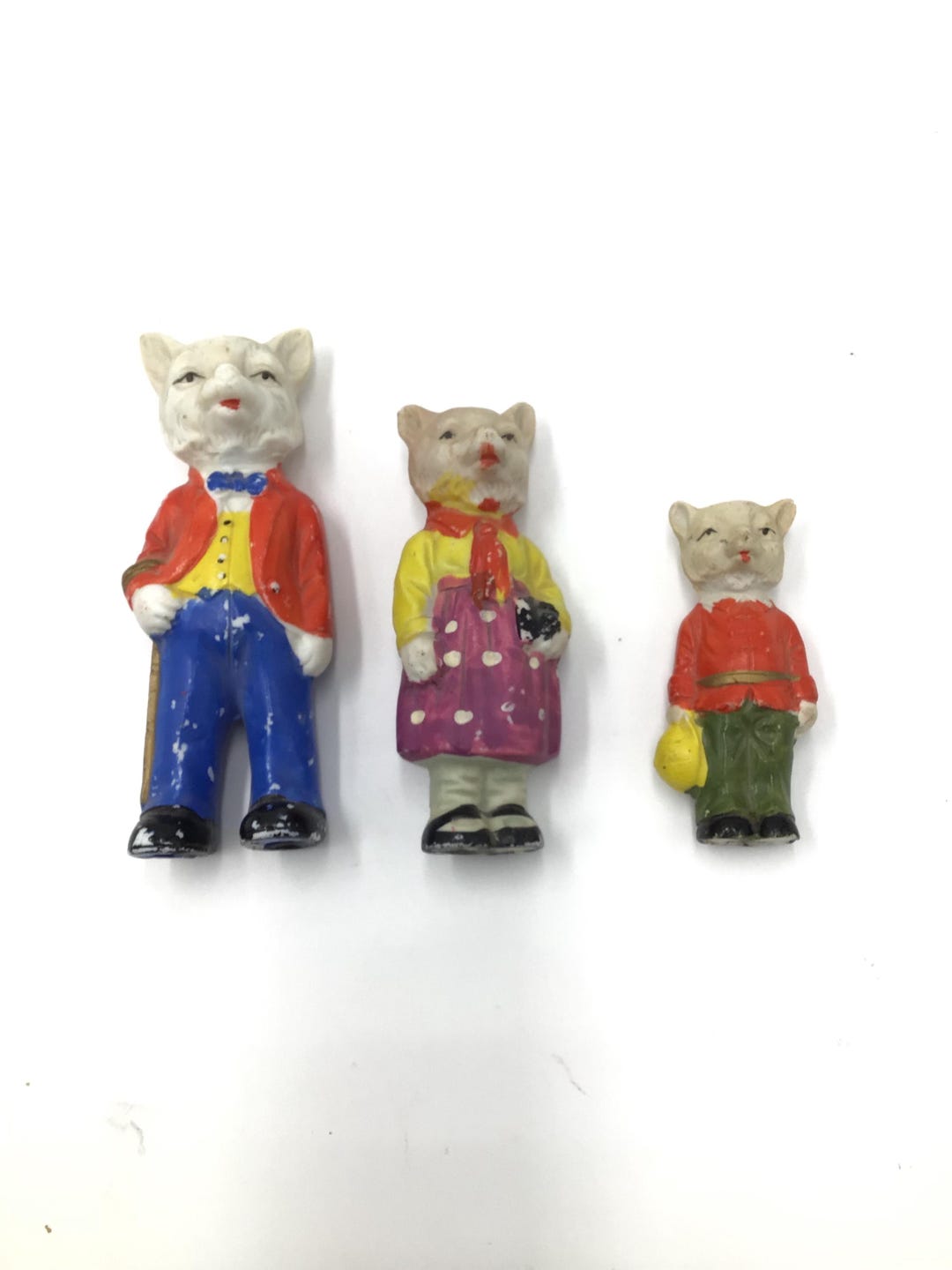 Big Bad Wolf, Mamma Wolf and Son 1930’s Bisque Figurines Wolf in ...