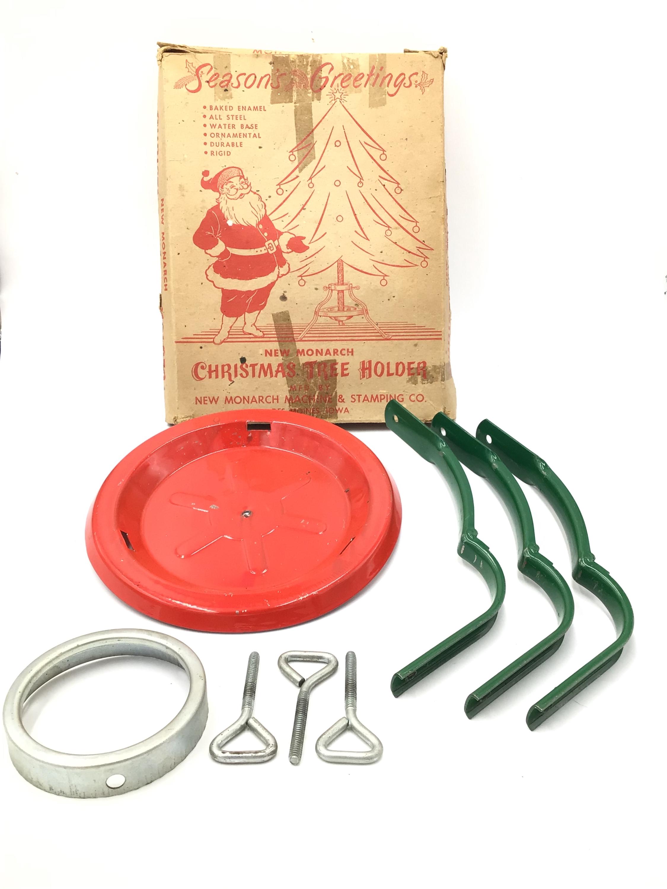 Mid Century Seasons Greetings New Monarch Iowa Christmas Tree Holder ...