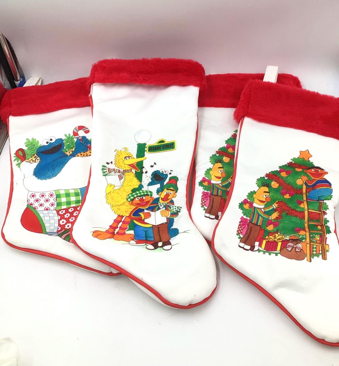 Sesame Street 80’s Muppets Inc. Christmas Stocking Cookie Monster Big ...