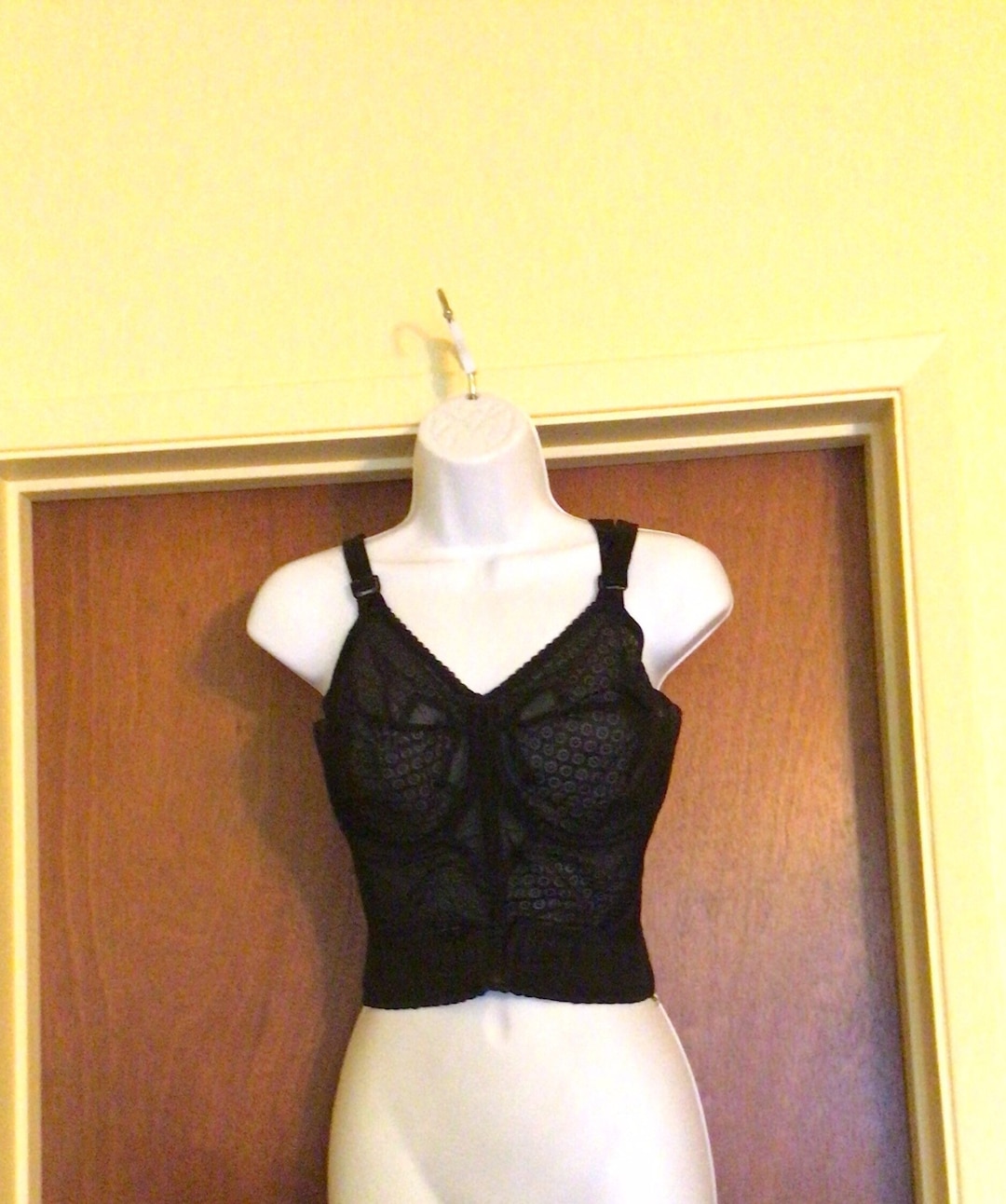 1940s Black Long Line Bra Lace 36D Snowflake Bow Bra by Bali - Etsy