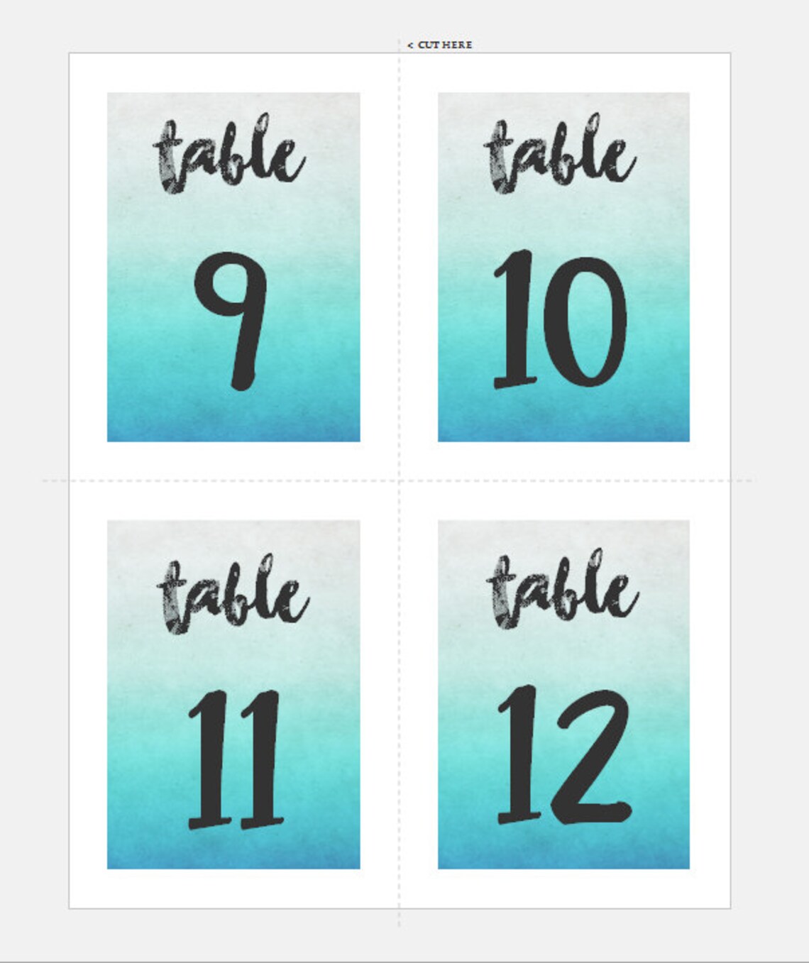 Blue Ombre Table Numbers | Etsy
