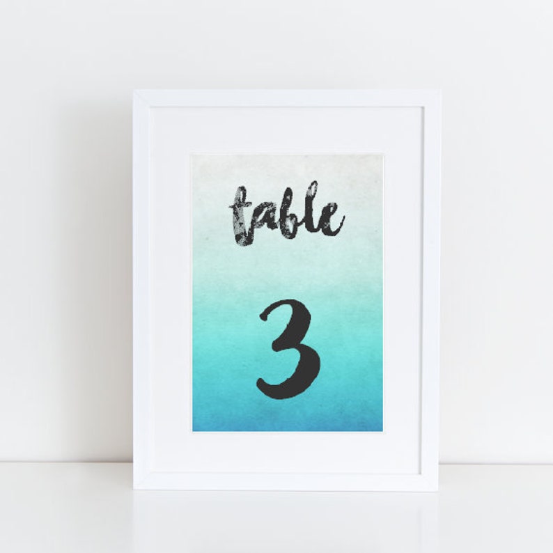Blue Ombre Table Numbers - Etsy