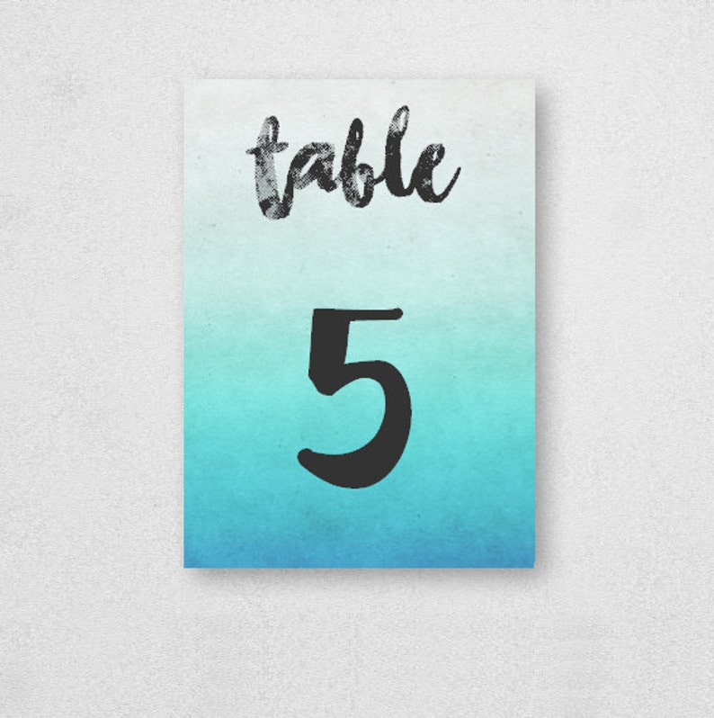 Blue Ombre Table Numbers | Etsy