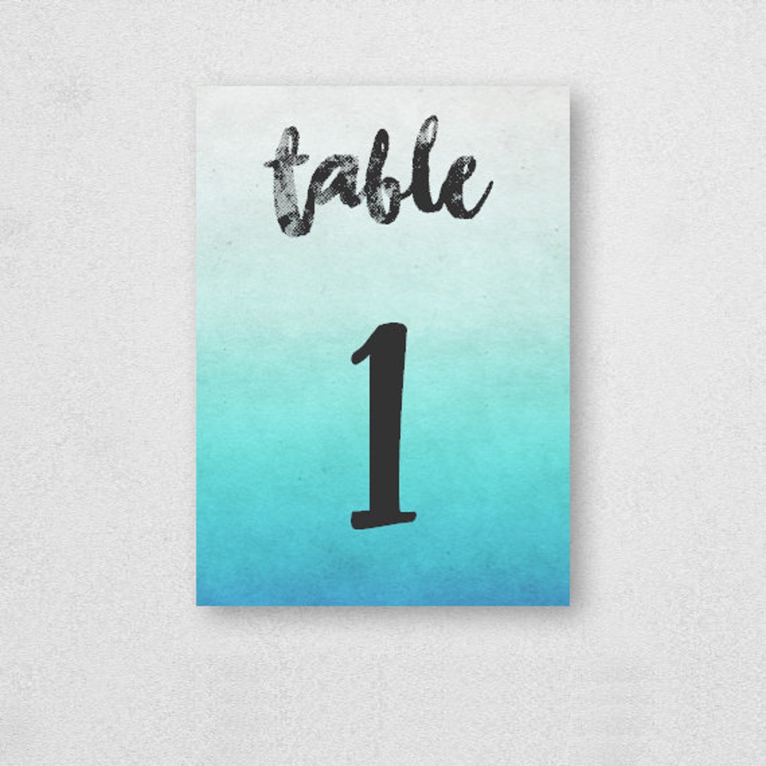Blue Ombre Table Numbers - Etsy