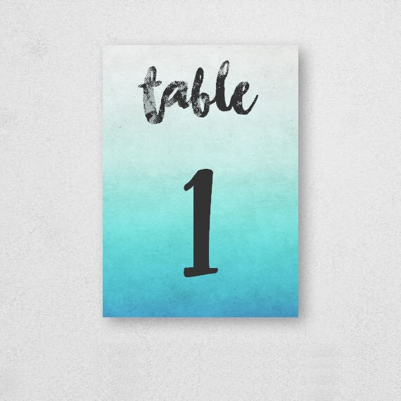 Blue Ombre Table Numbers | Etsy
