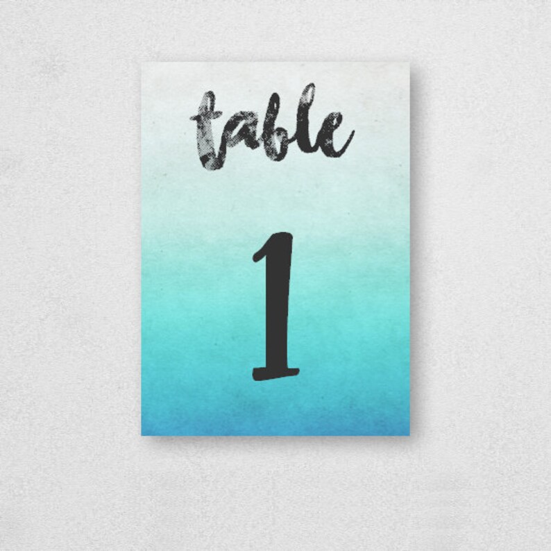 Blue Ombre Table Numbers - Etsy