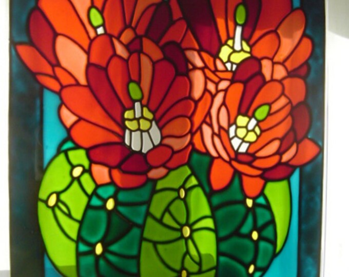 Cactus Stained Glass Effect Window Painting / Window Cling / Sun ...