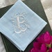 Set of 3 Light Blue Handkerchiefs Monogrammed Mens Gift - Etsy