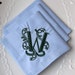 Set of 3 Light Blue Handkerchiefs, Monogrammed Mens Gift, Personalized ...