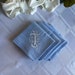 Set of 4 Light Blue Handkerchiefs, Monogrammed Hankies, Personalized ...