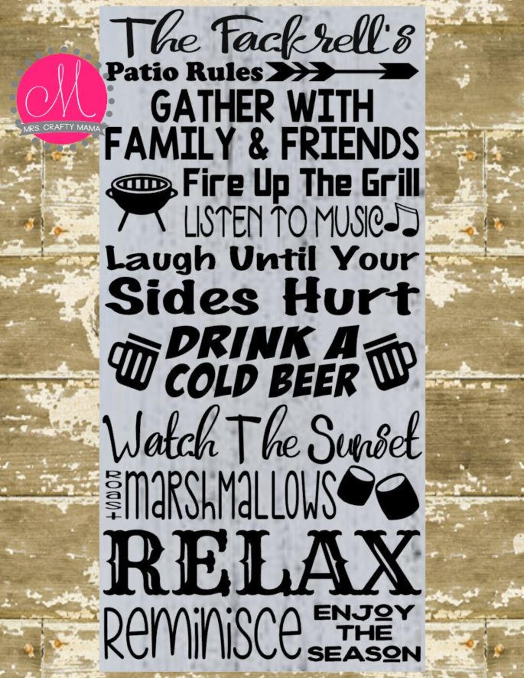 Patio Rules SVG Porch Sign - Etsy