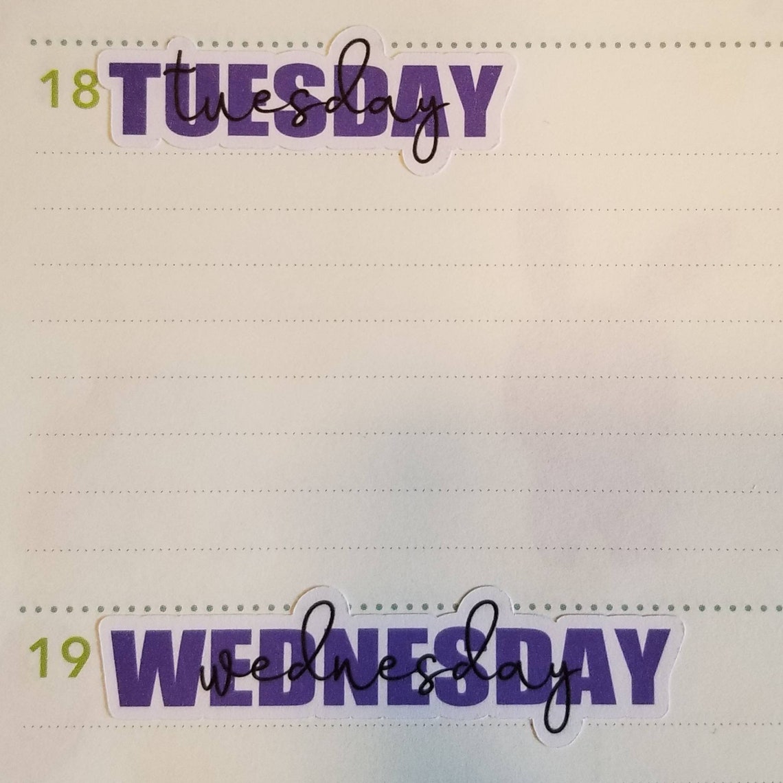 Days of the Week Title Planner Sticker Date Cover - Etsy