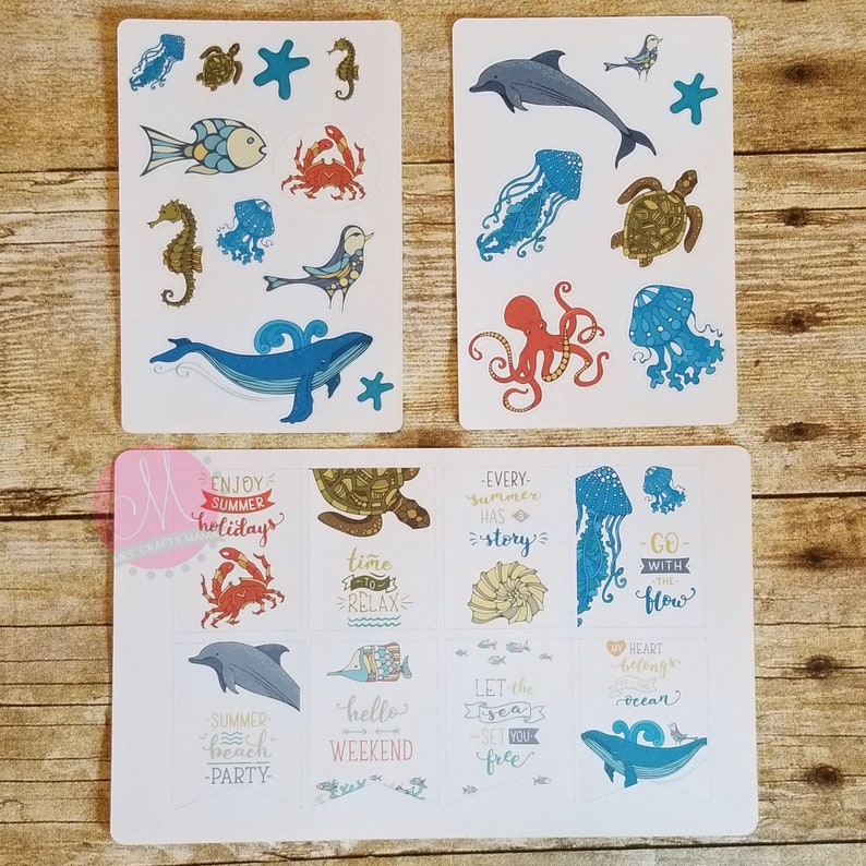 Planner Ocean Themed Stickers - Etsy
