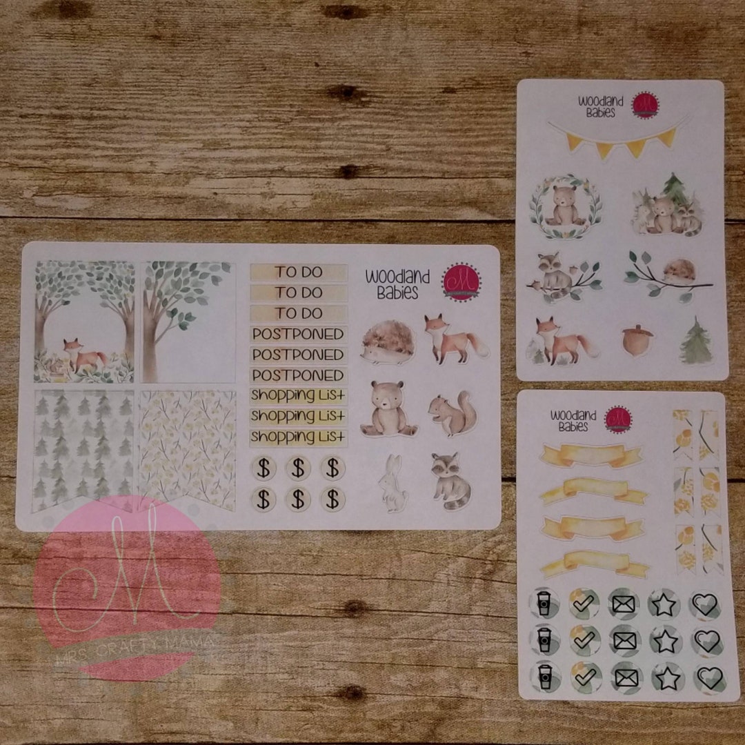 Woodland Babies Cute Planner Stickers - Etsy
