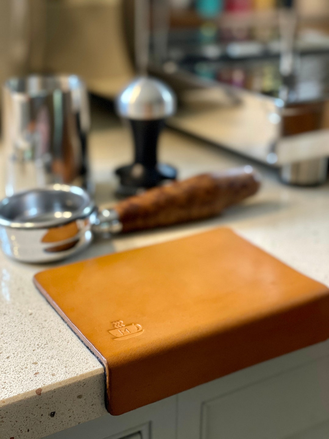 Leather Tamper Mat With Edge Protector - Small Size - Etsy