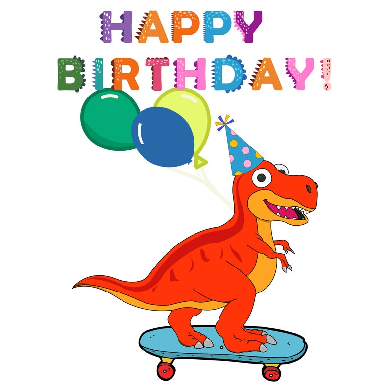 Happy Birthday Dinosaur's, Roar I'm 4 Digital Graphics - Etsy
