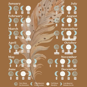 Lunar Calendar 2024 (digital) MOON CHILD Design - Etsy