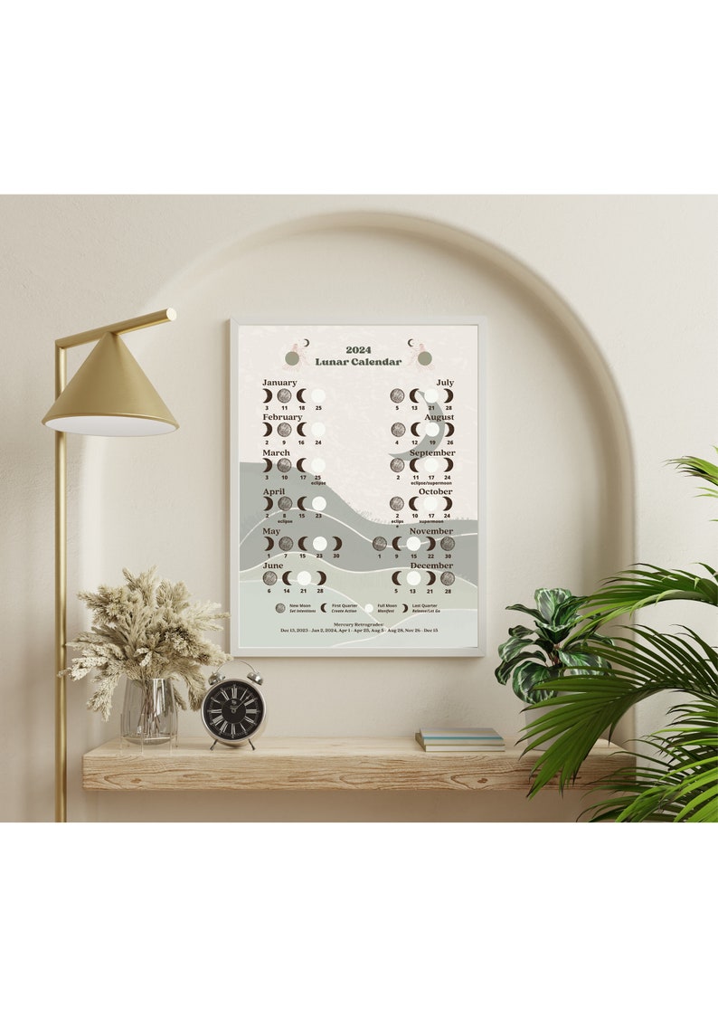 Lunar Calendar 2024 (digital) MOON GODDESS Design - Etsy