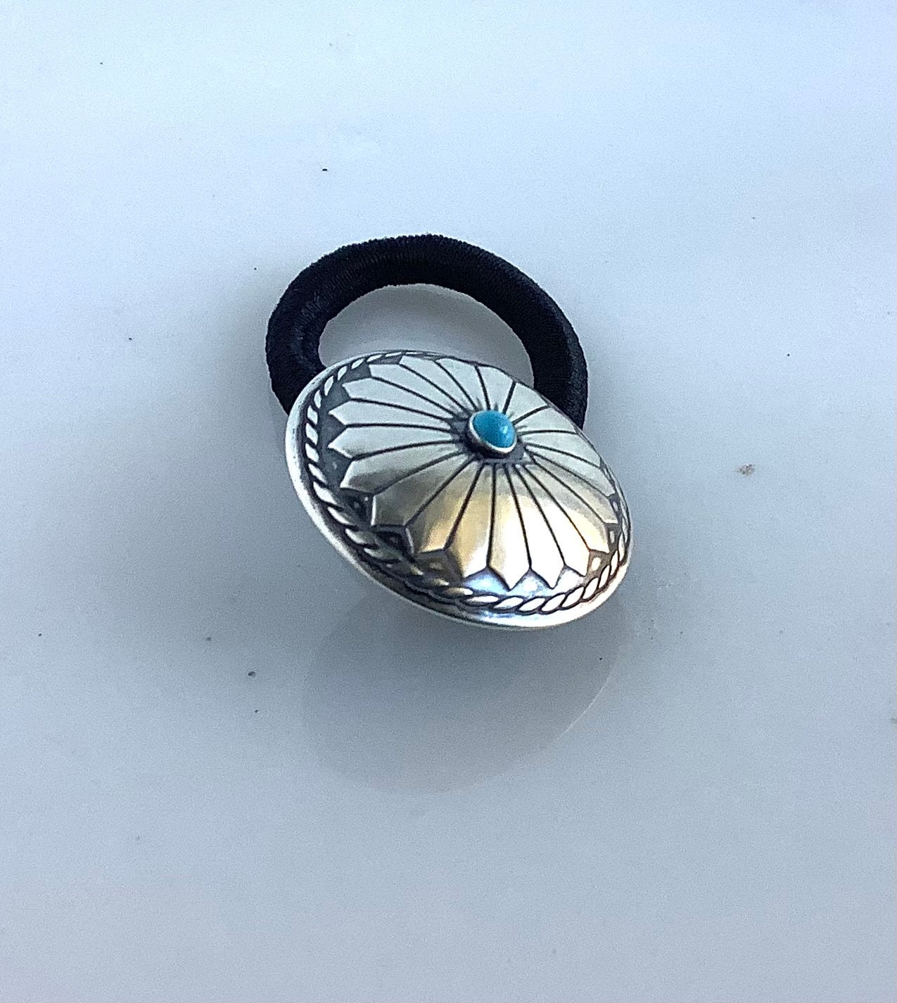 Native American Navajo Sterling Silver Turquoise Hair Tie - Etsy