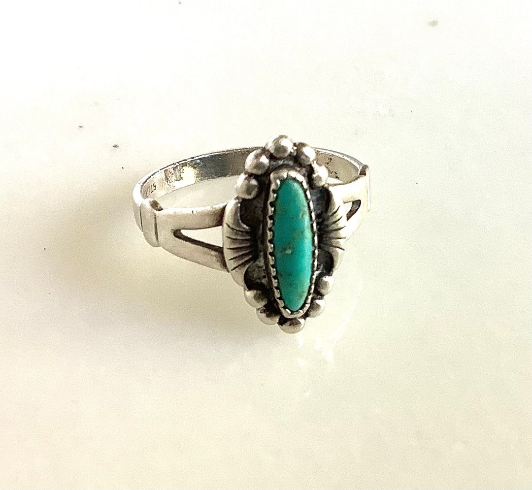 Native American Navajo Sterling Silver Turquoise Old Pawn Ring - Etsy