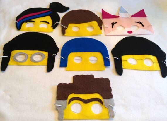 Items similar to Lego Mask/ Lego Movie Masks set include 14 masks on ...