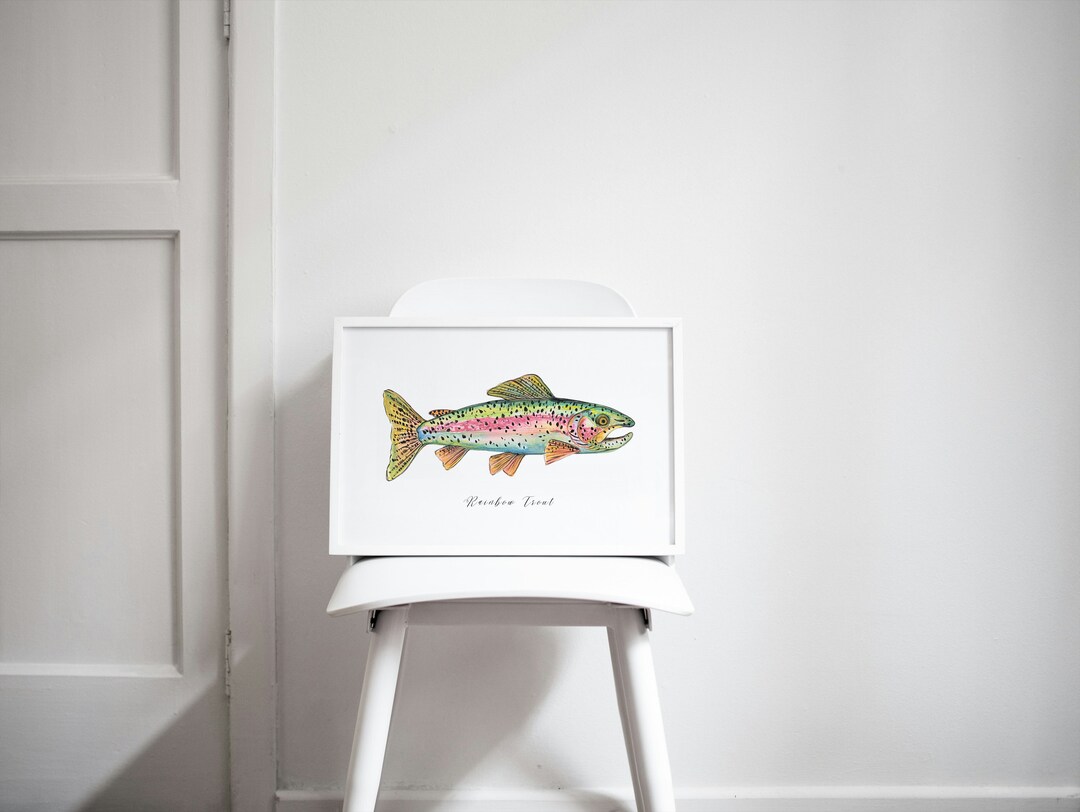 Hand Painted Rainbow Trout Download, Wall Art, Digital Download, Trout ...