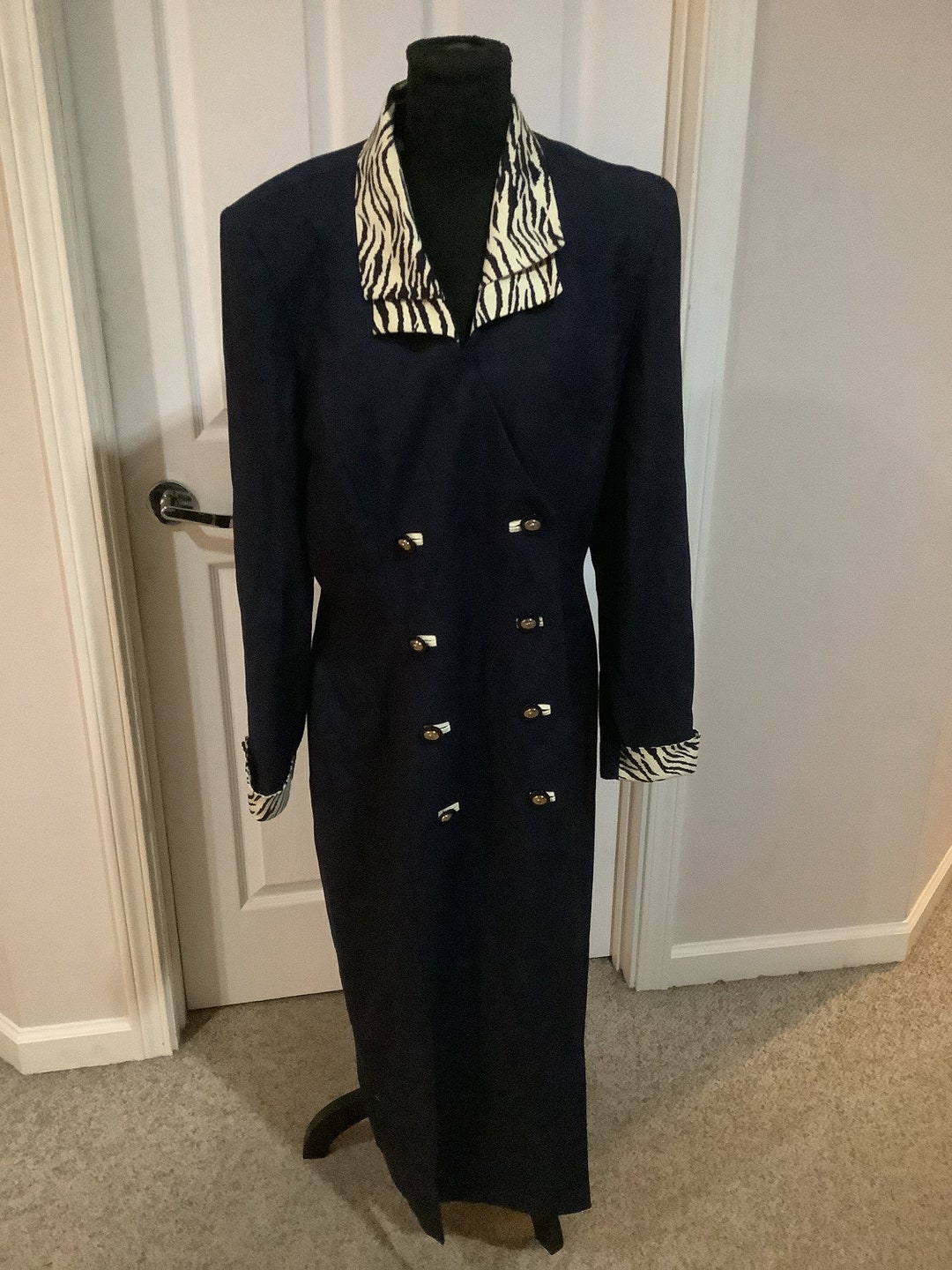 Vintage 90s Y2K Danny & Nicole Navy Double Breasted Fitted Suit Dress ...