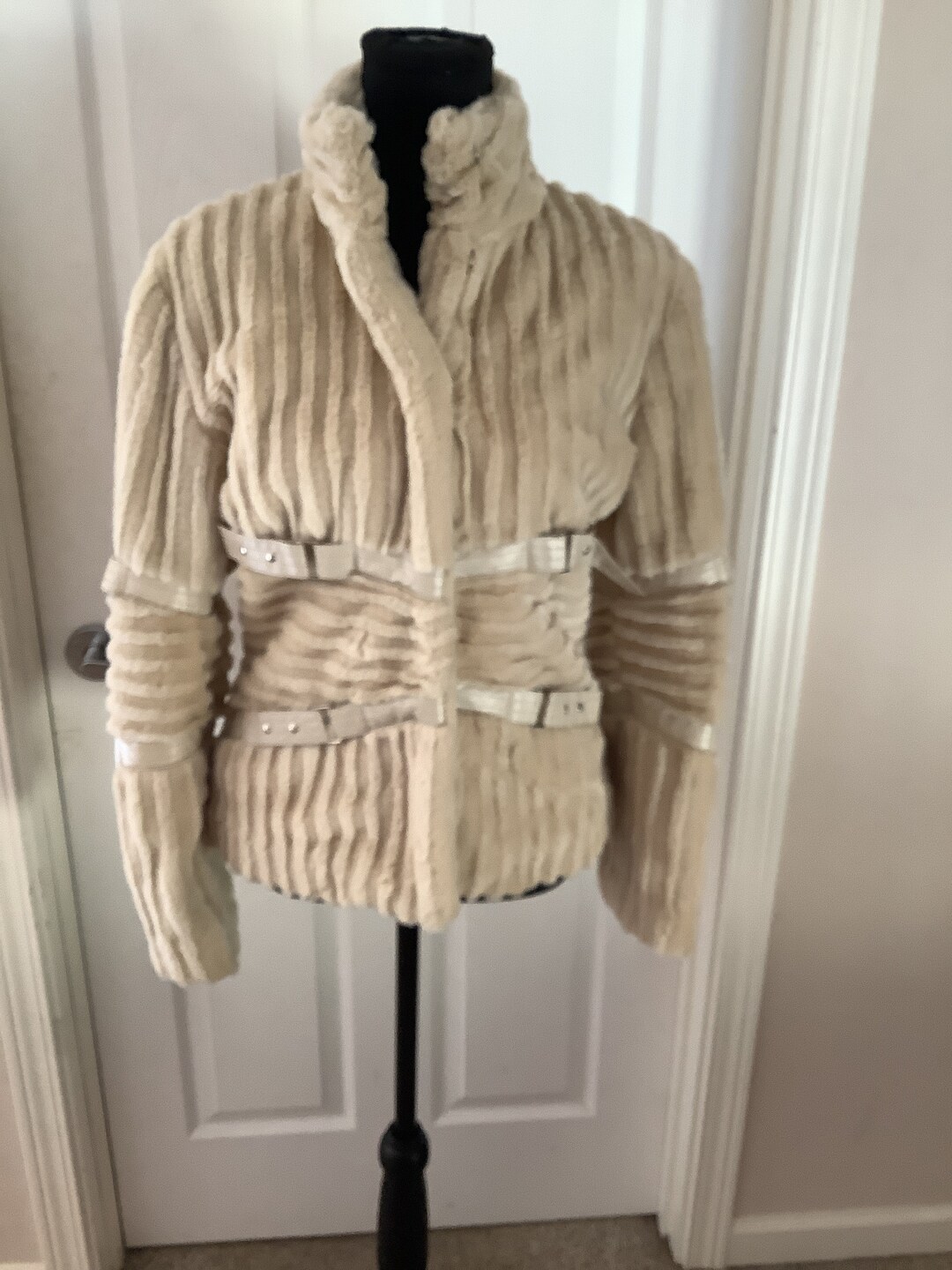 Vintage Furs by Joseph Tan Leather Bomber Style Faux Fur Coat Sz S - Etsy