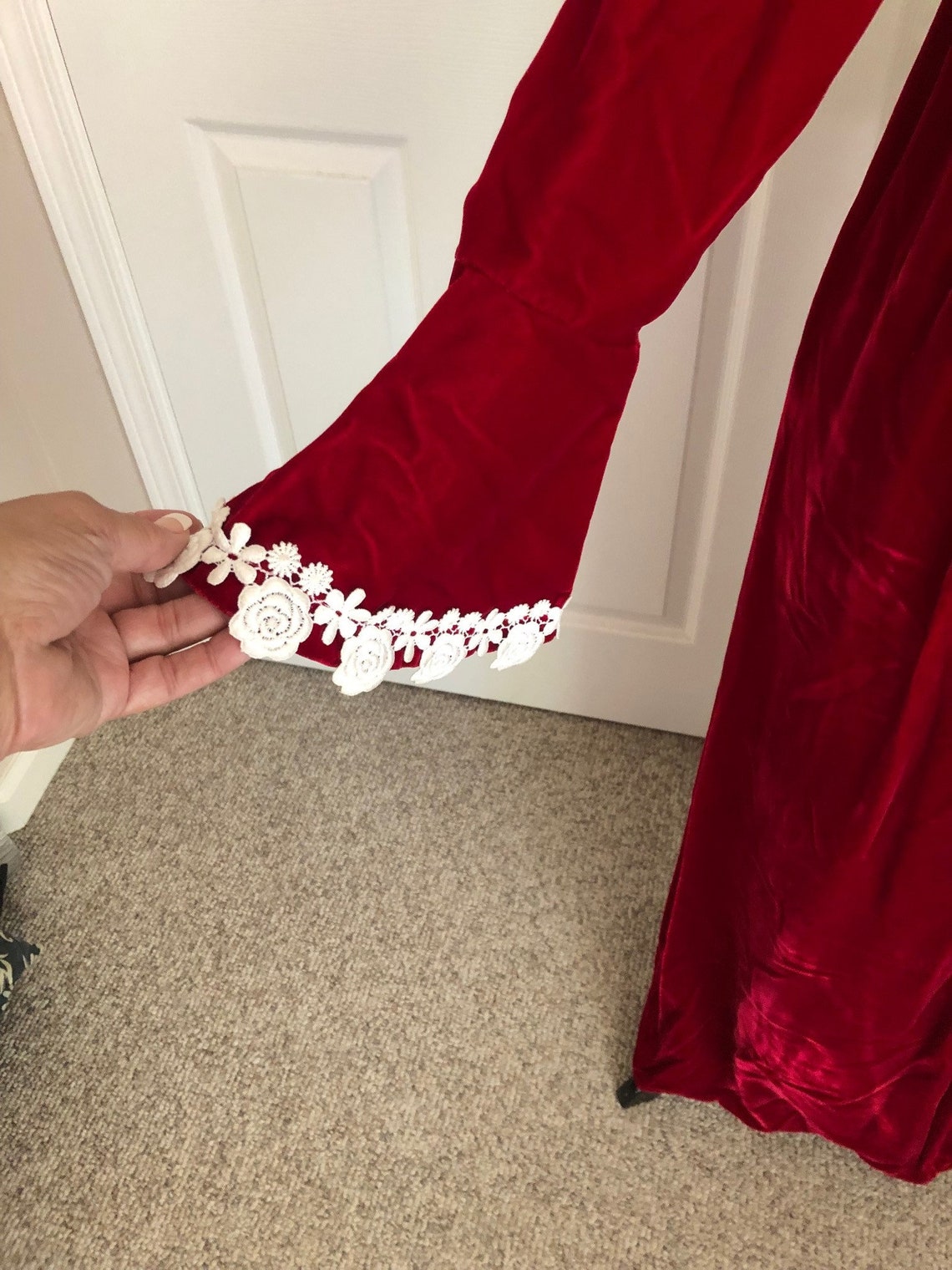 Vintage 1960's 70's Lorrie Deb Deep Red Velvet Maxi - Etsy