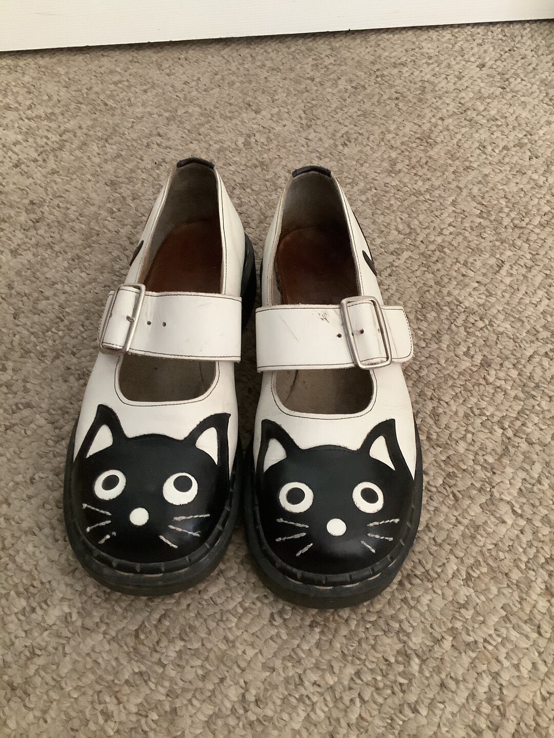 Vintage Tread Air Kitten Black & White Platform Mary Jane Boho Dr ...
