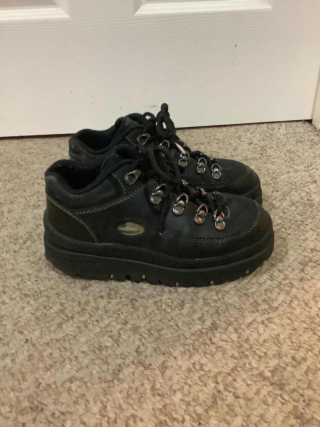 Vintage 90s Skechers Jammers Black Platform Bubble Logo Iconic Lace up ...