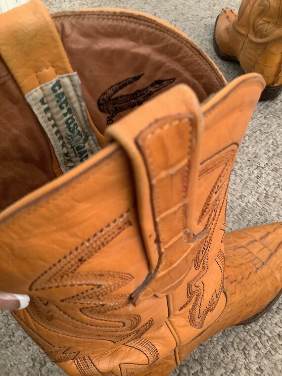 Vintage Cactus Jacks Butterscotch Alligator Cowboy we… - Gem