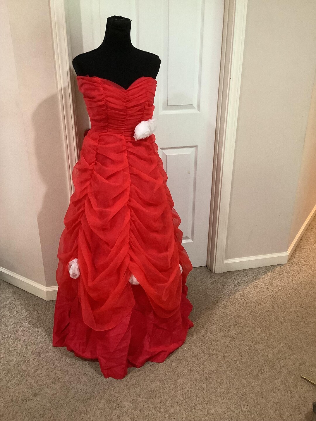 Vintage 70s Alfred Angelo 80s by Flirtations Red Southern Belle ...