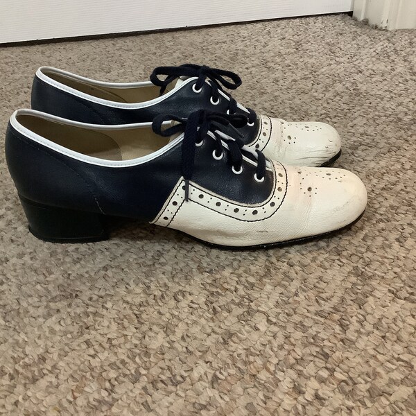 Blue and White Spectator Pumps - Etsy