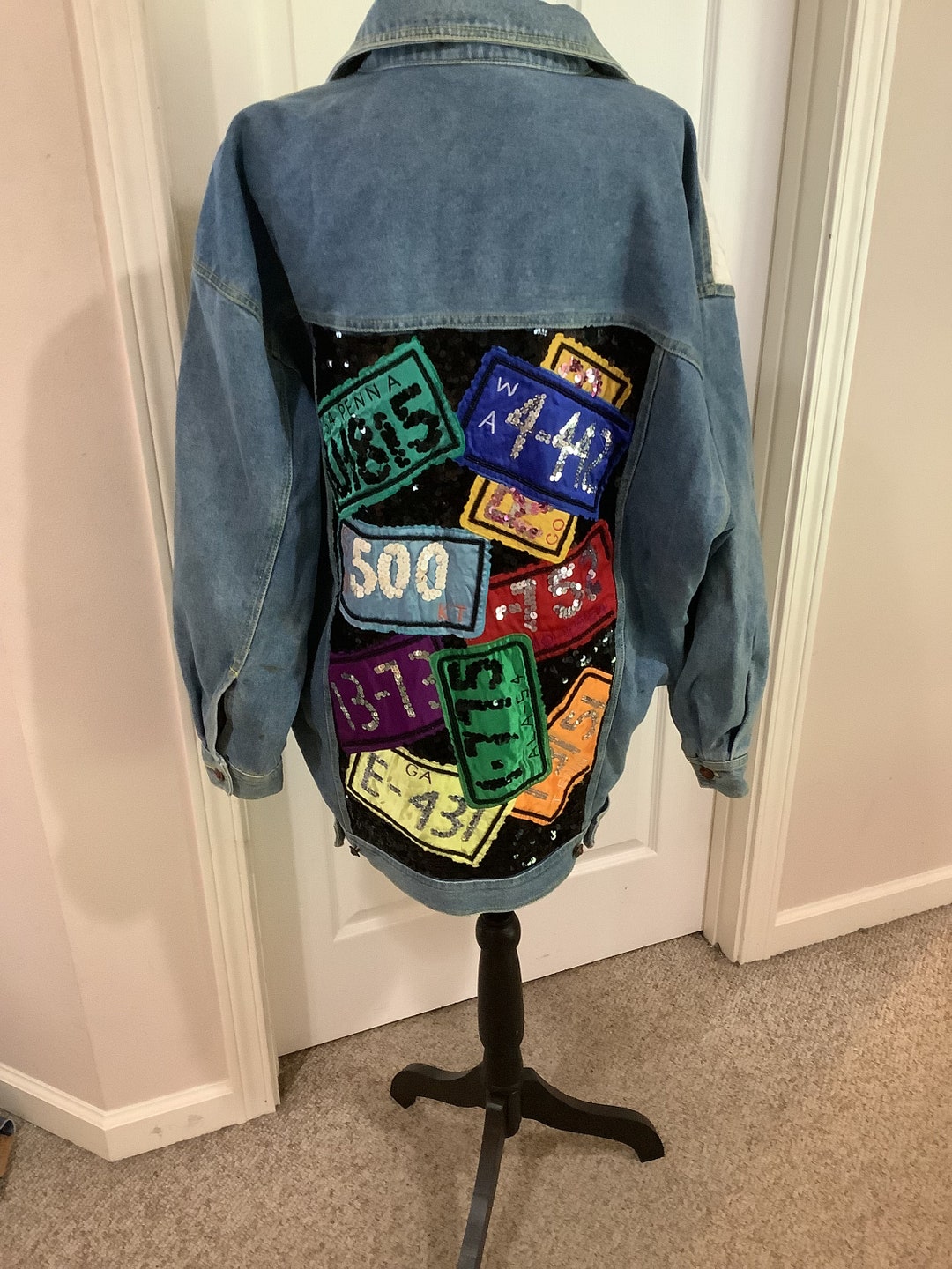 Vintage Cache Denim Oversized Glitter Road Trip Lisc Plates N Tires ...