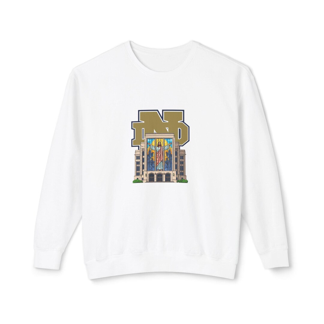 University of Notre Dame "touchdown Jesus" Crewneck, College Apparel ...