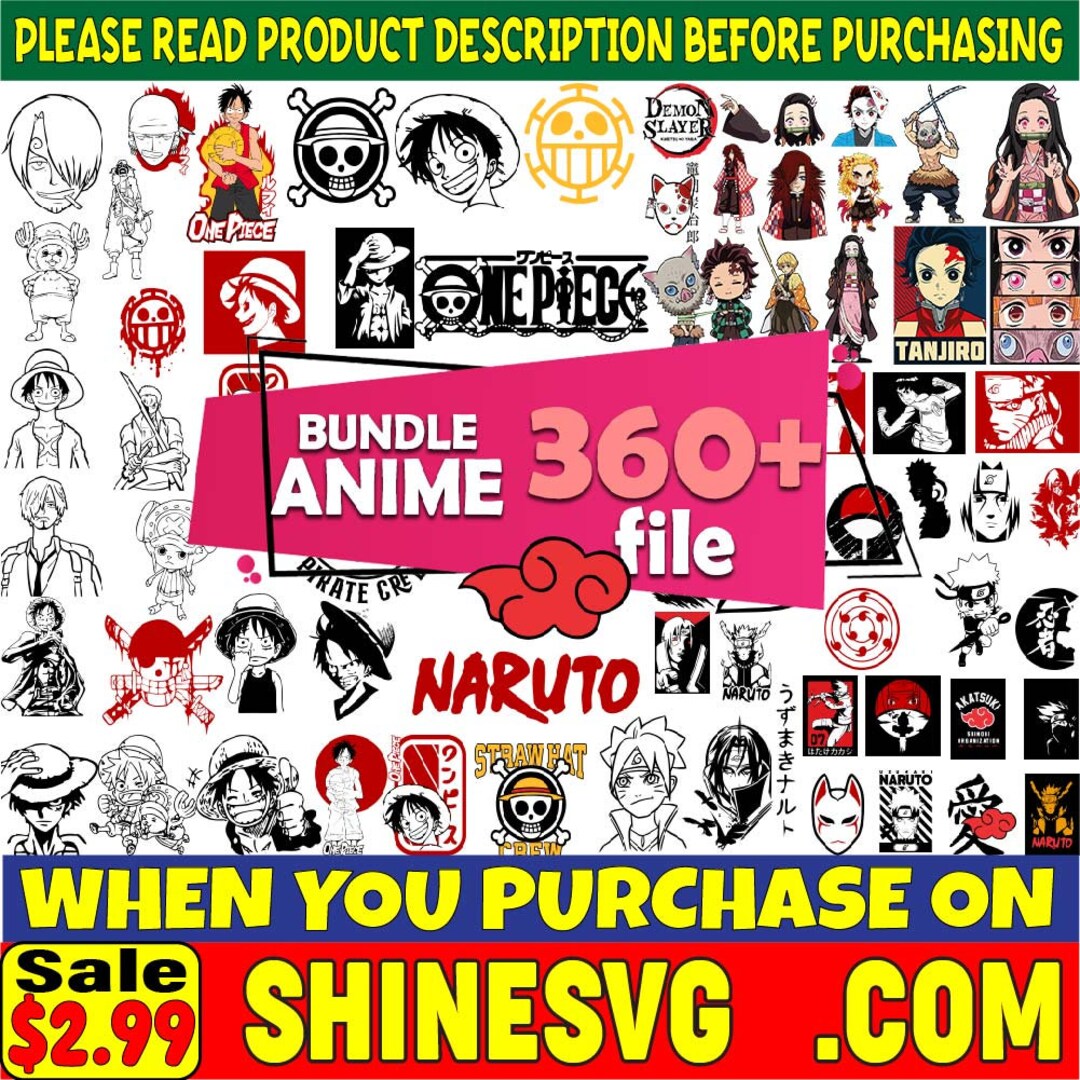 360 Files Anime Svg, Anime Svg, Anime Svg Cricut, Demon Svg, Anime Pack ...