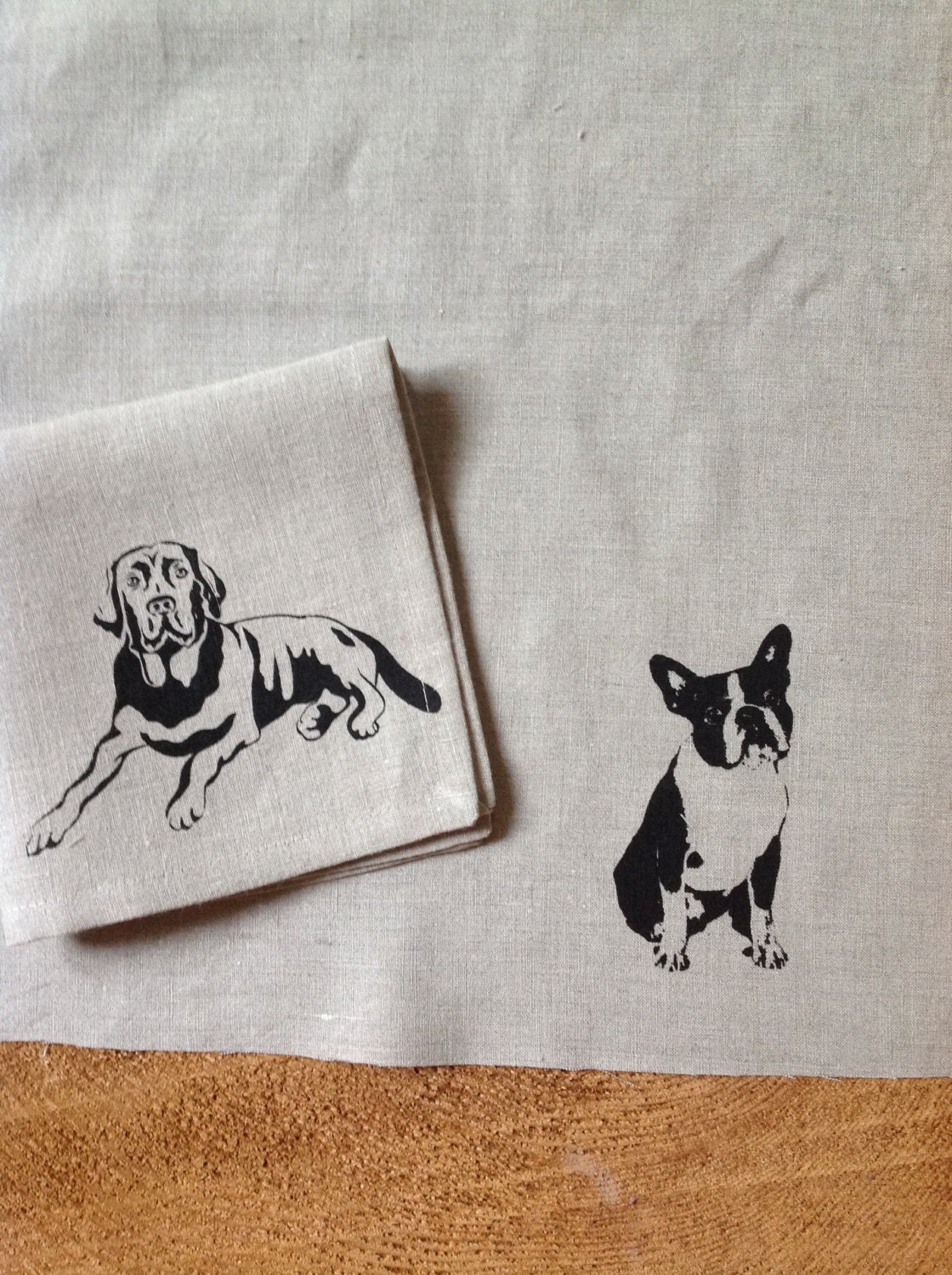 Labrador Retriever 100% Linen Screen Printed Cocktail Napkins, Set of ...