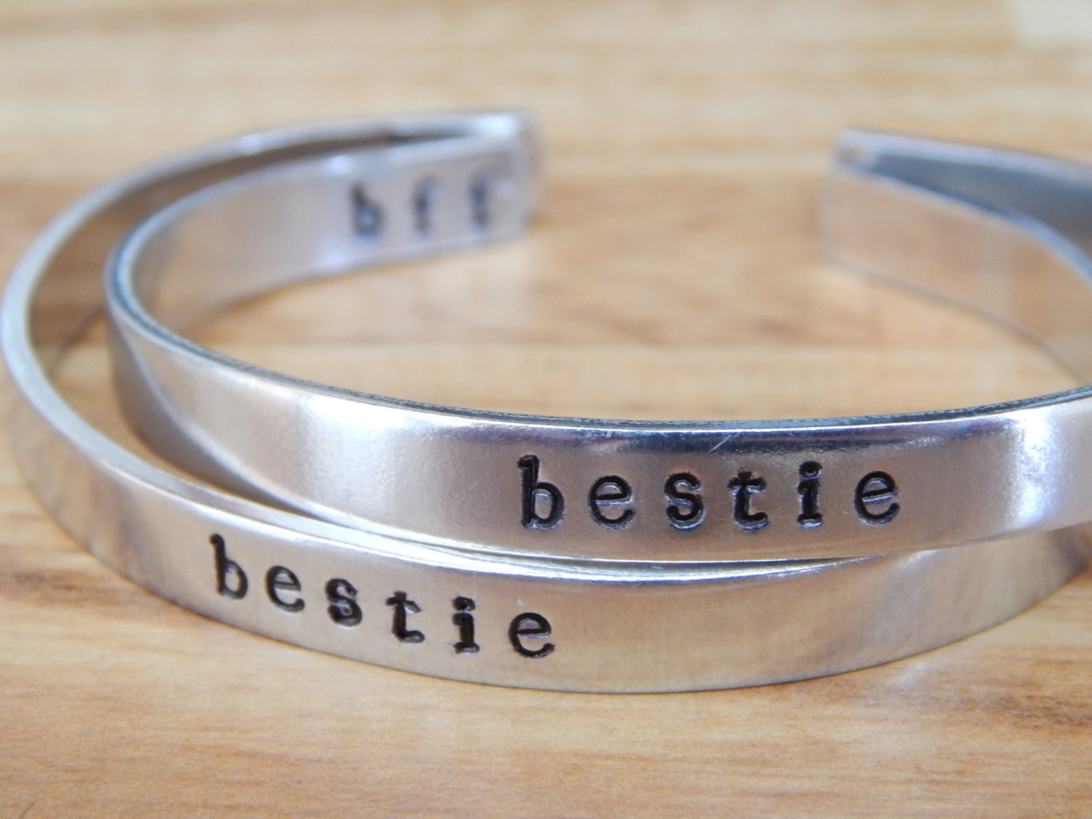 Bestie Aluminum Cuff Bracelet Best Friends Gift Handmade | Etsy