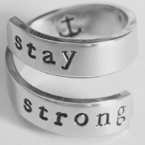 Stay Strong Inspirational Aluminum Spiral Ring Hand Stamped - Etsy Canada