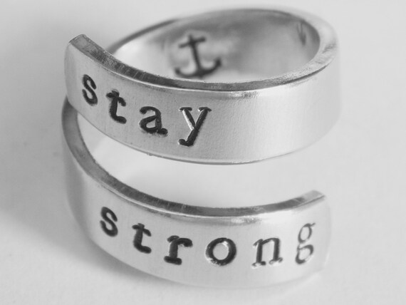 Stay Strong Inspirational Aluminum Spiral Ring Hand Stamped - Etsy Canada