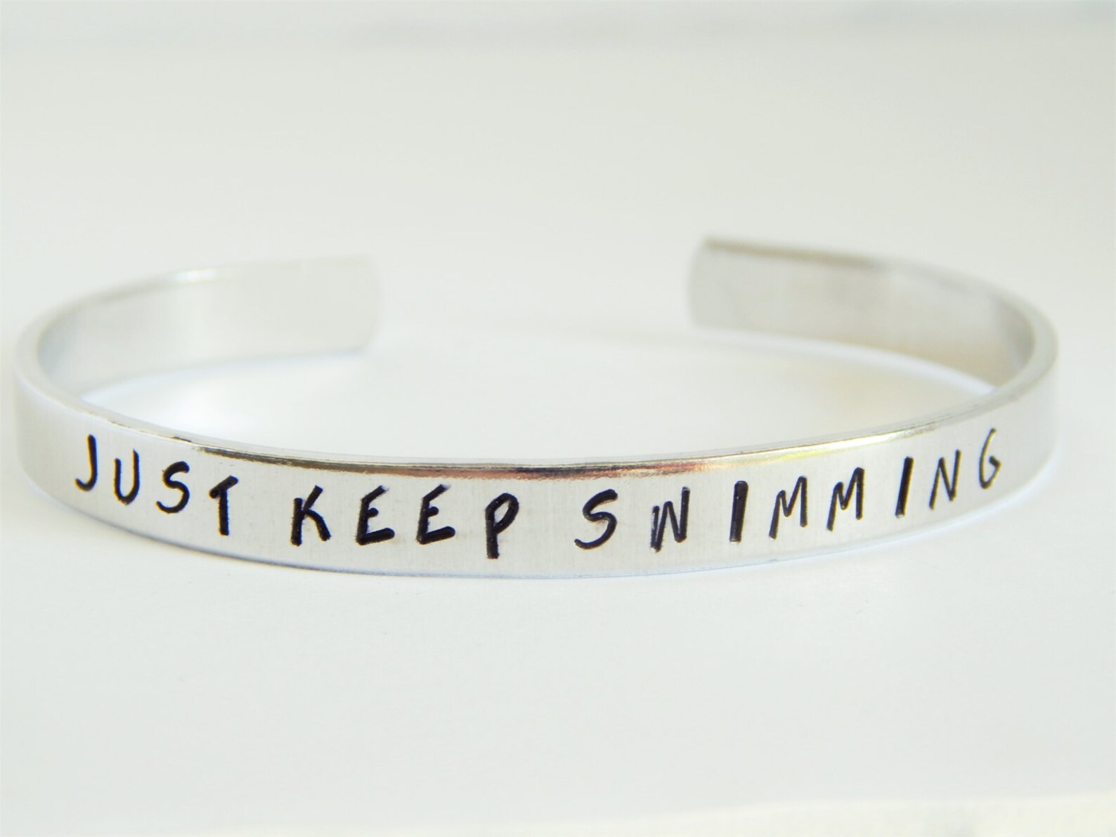 Just Keep Swimming Nemo Inspired Cuff Bracelet Gift Under 20 | Etsy