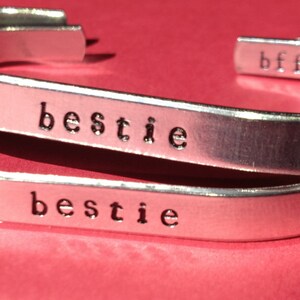 Bestie Aluminum Cuff Bracelet Best Friends Gift Handmade | Etsy
