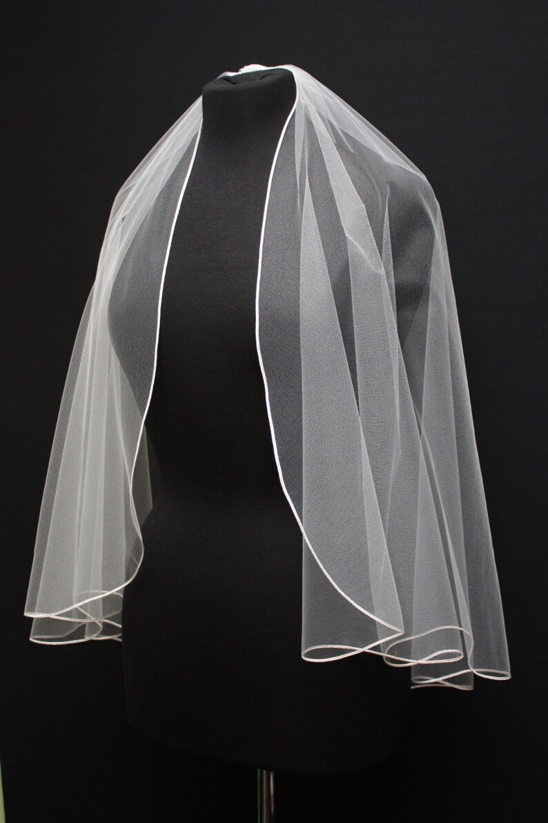 Metallic High End Japanese Silver Trim Veil Single Tier Veil - Etsy