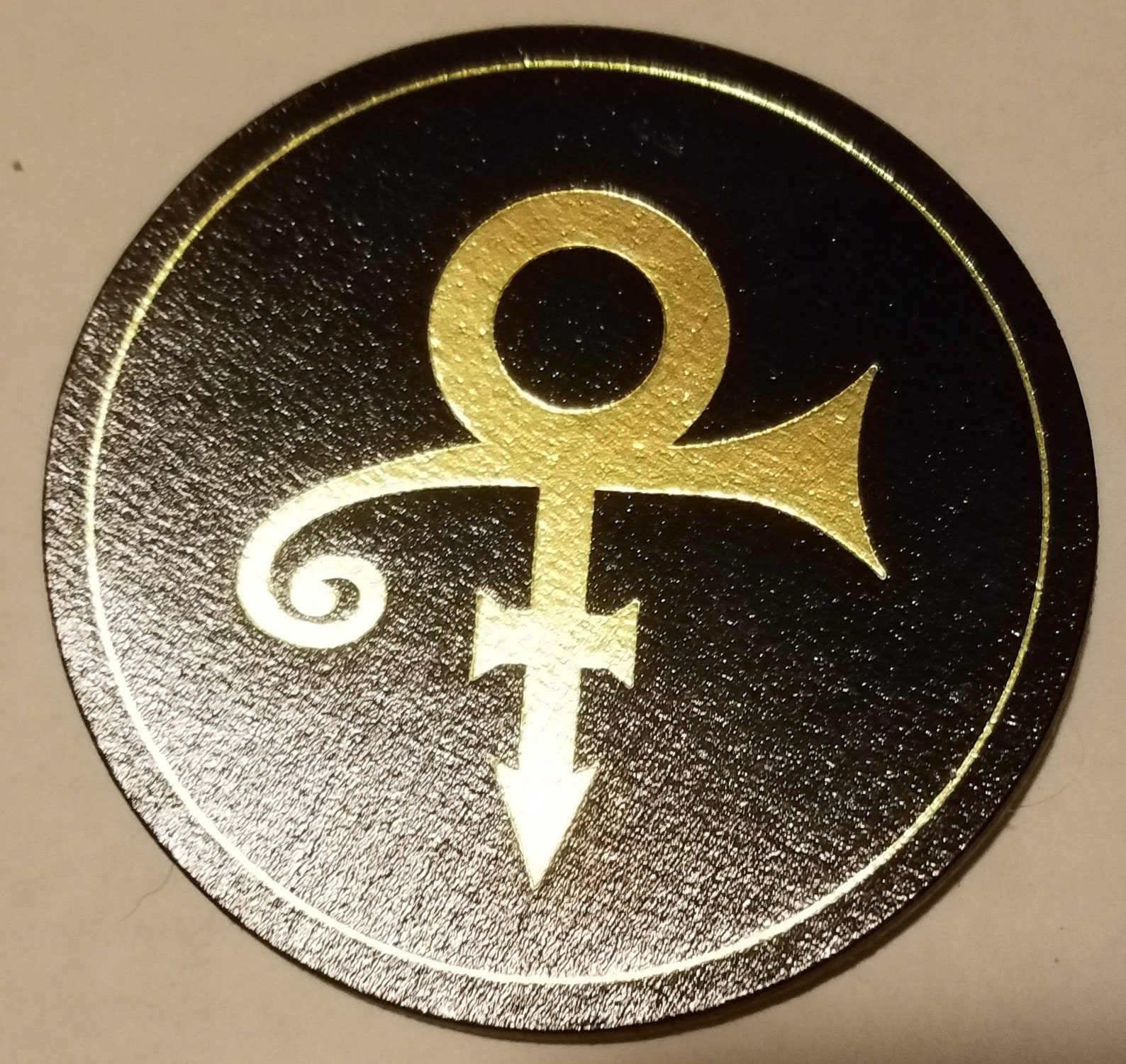 Prince the Artist Gold Symbol Leather Drink Coasters Dinner With ...